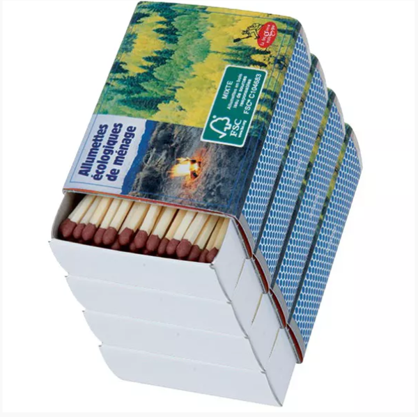 Lot de 4 boites d'allumettes FSC – vracandgo